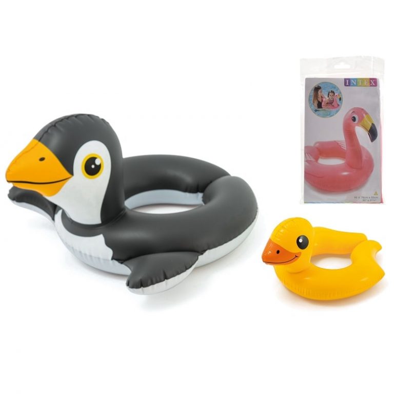 Inflatable Kids Animal Swim Ring - Penguin, Duck or Flamingo ...