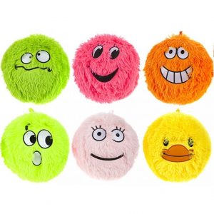 6" INFLATABLE FUNNY FACE FURRYBALL W/EYES - Inflatable Toy World