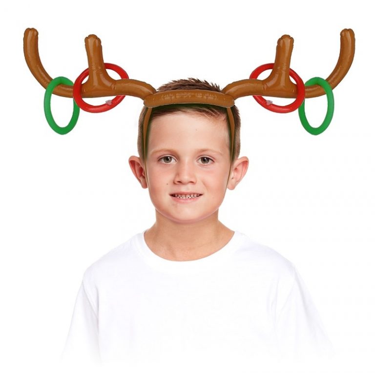 Inflatable Reindeer Antlers Game with Hoops - Boxed - Inflatable Toy World