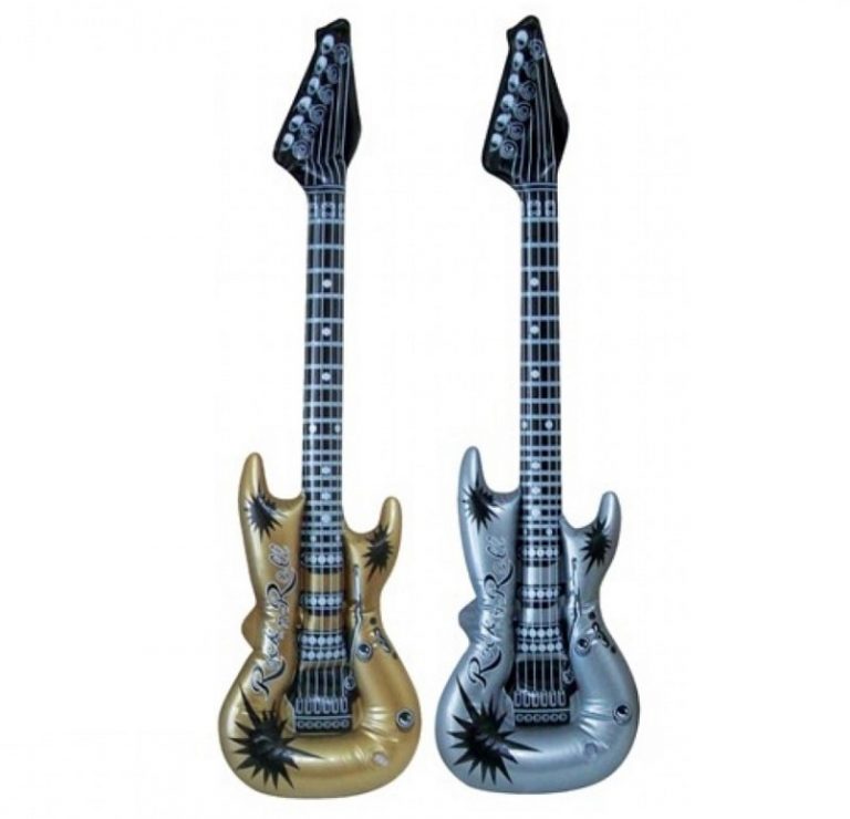 Inflatable Guitar - Gold or Silver - 106cm - Inflatable Toy World