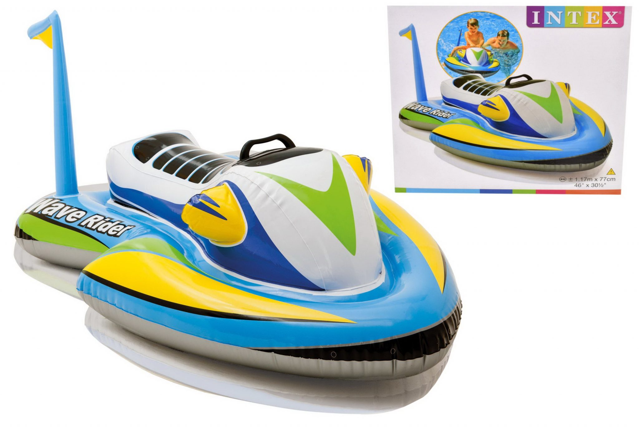 Wave Rider Ride On 46" x 30.5" In Shelf Box - Inflatable Toy World